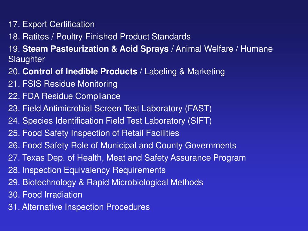 PPT - FSIS Meat and Poultry Inspection Seminar for International ...