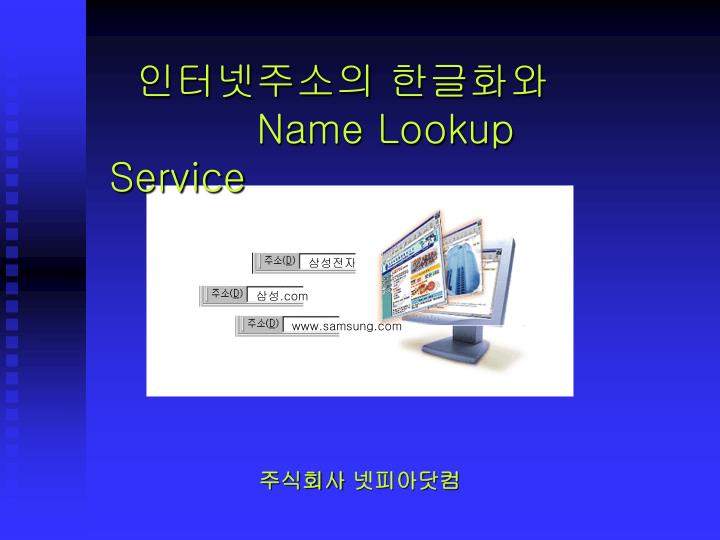 PPT - 인터넷주소의 한글화와 Name Lookup Service PowerPoint Presentation - ID:3548372