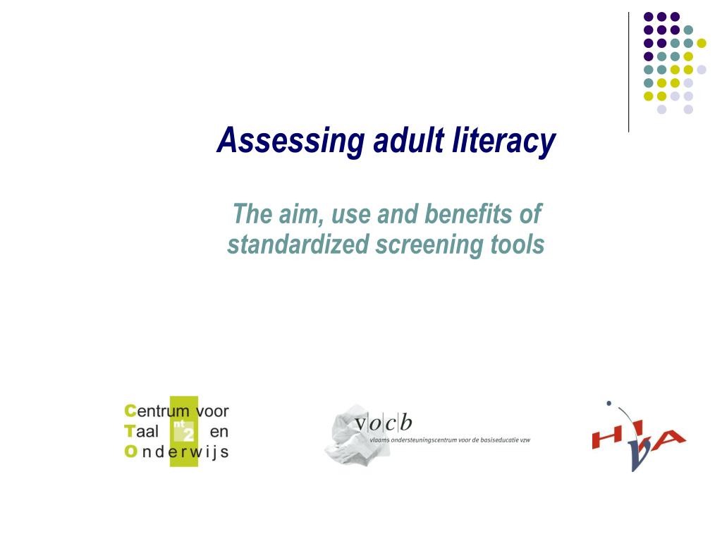 PPT - Assessing adult literacy The aim, use and benefits of ...