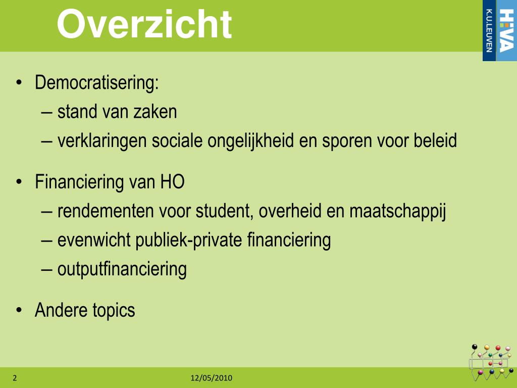 PPT - Democratisering van het hoger onderwijs in Vlaanderen: trends en ...