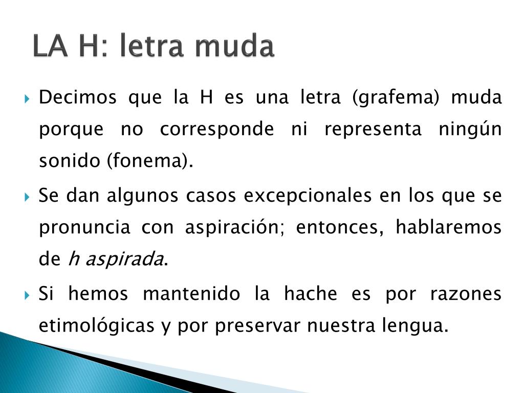 PPT - Uso de la letra hache PowerPoint Presentation, free download - ID ...