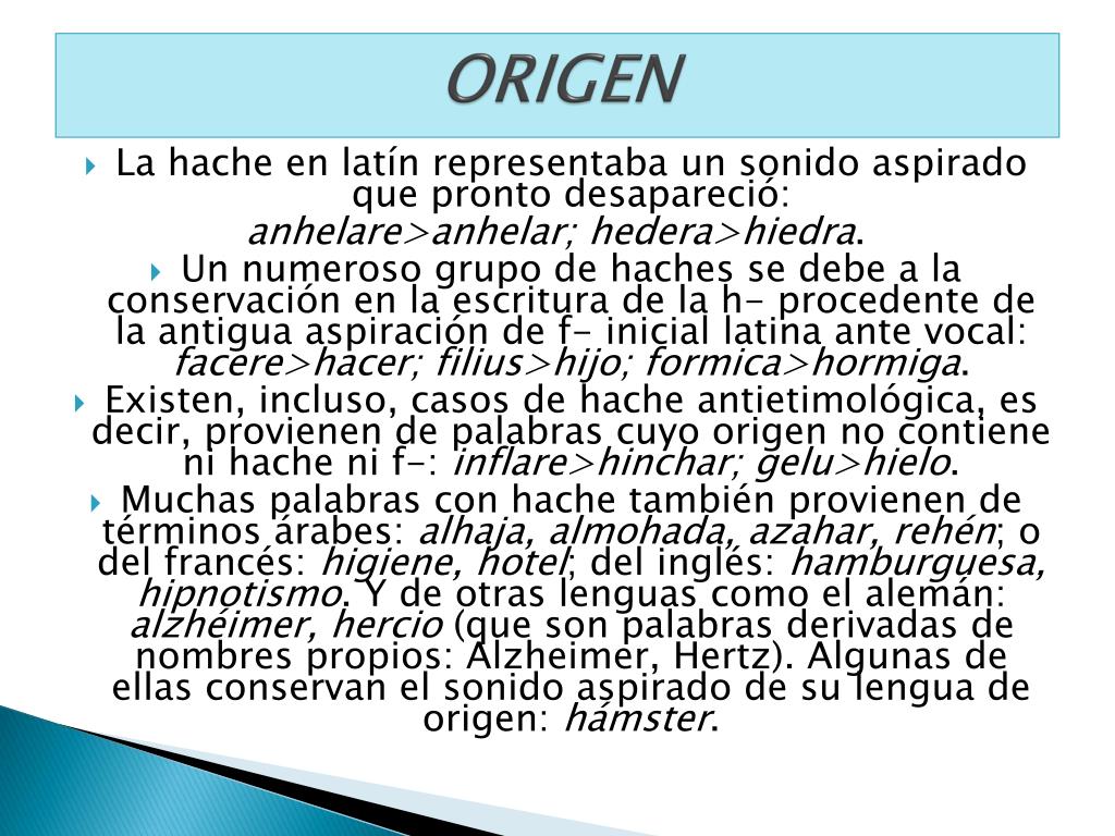 PPT - Uso de la letra hache PowerPoint Presentation, free download - ID ...