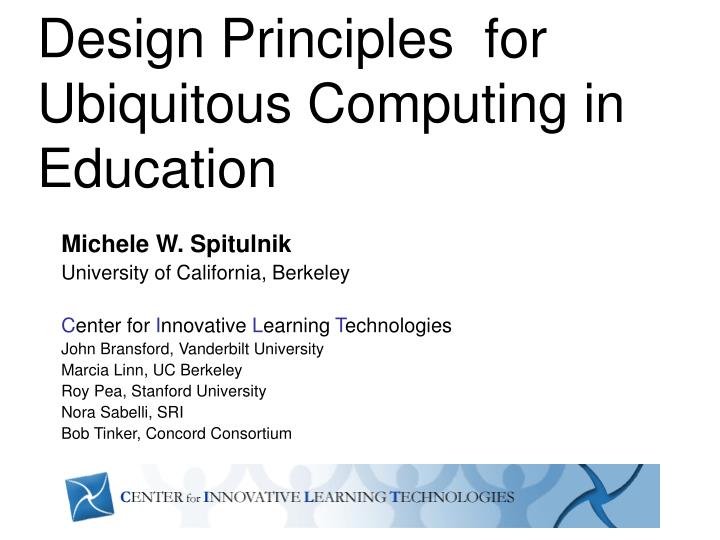 PPT - Design Principles for Ubiquitous Computing in Education ...