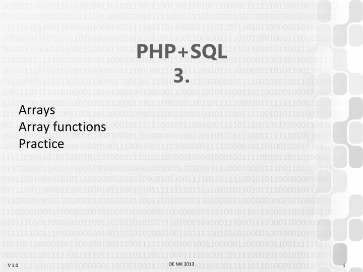 PPT - PHP+SQL 3. PowerPoint Presentation, free download - ID:3550971