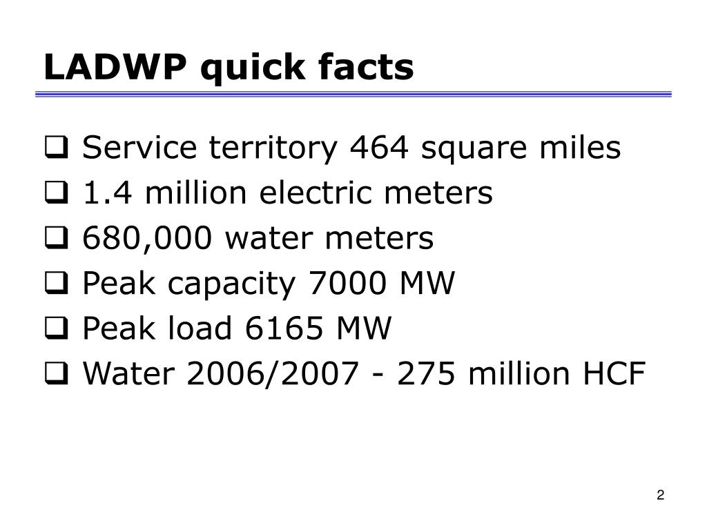 PPT - Department of Water and Power City of Los Angeles PowerPoint ...