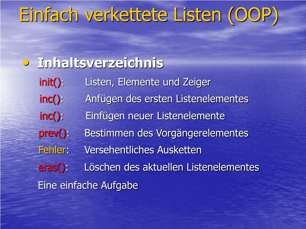 PPT - Einfach verkettete Listen (OOP) PowerPoint Presentation, free ... PPT - Einfach verkettete Listen (OOP) PowerPoint Presentation, free ...