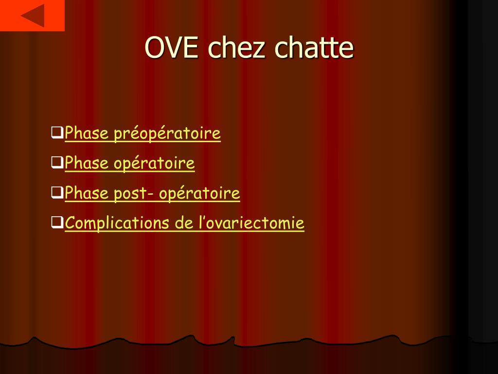 PPT - Définition Indications de l’ovariectomie Contre indications des ...