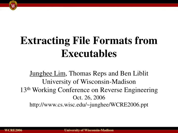 PPT - Extracting File Formats from Executables PowerPoint Presentation - ID:3553823