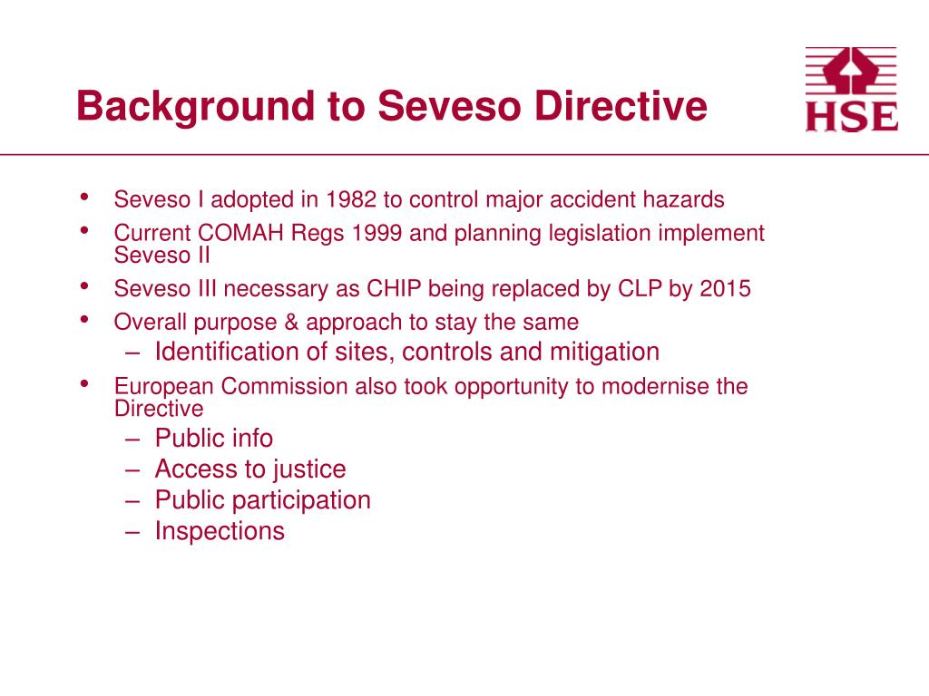 PPT - Seveso III Directive Moving from Seveso II to Seveso III Sandra ...