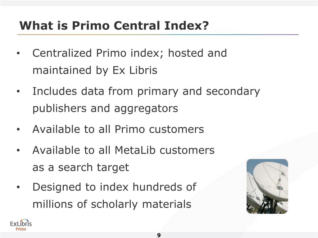 PPT - Primo ve Primo Central Indeks: Elekronik ve Kütüphane ...