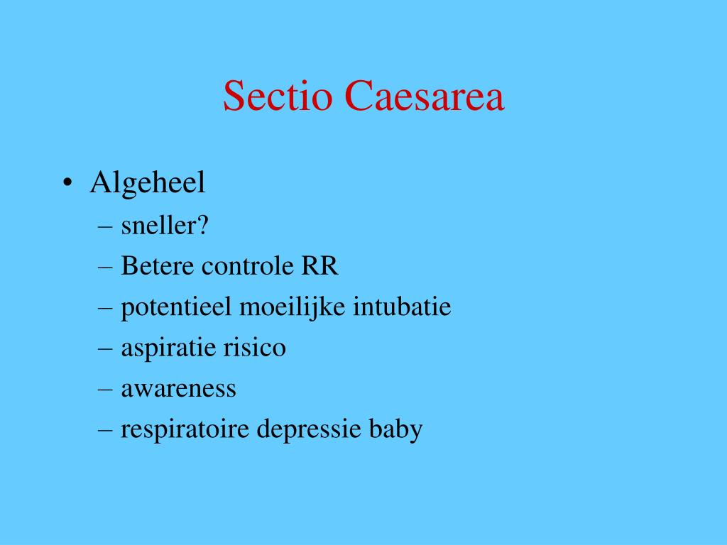 PPT - Anesthesie bij gynaecologische en obstetrische ingrepen ...