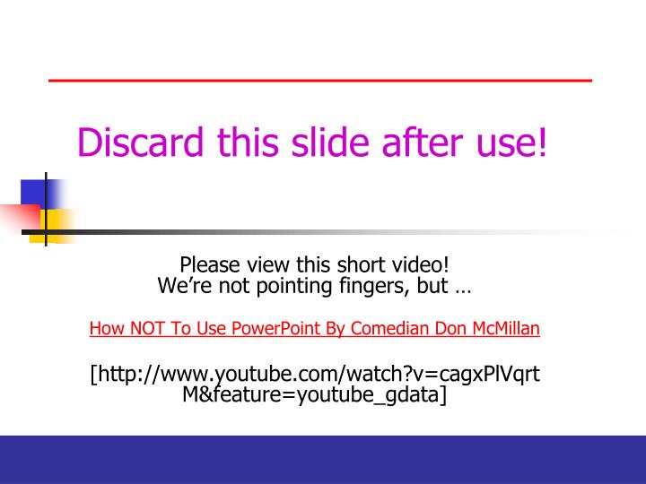 PPT - Discard this slide after use! PowerPoint Presentation, free ...