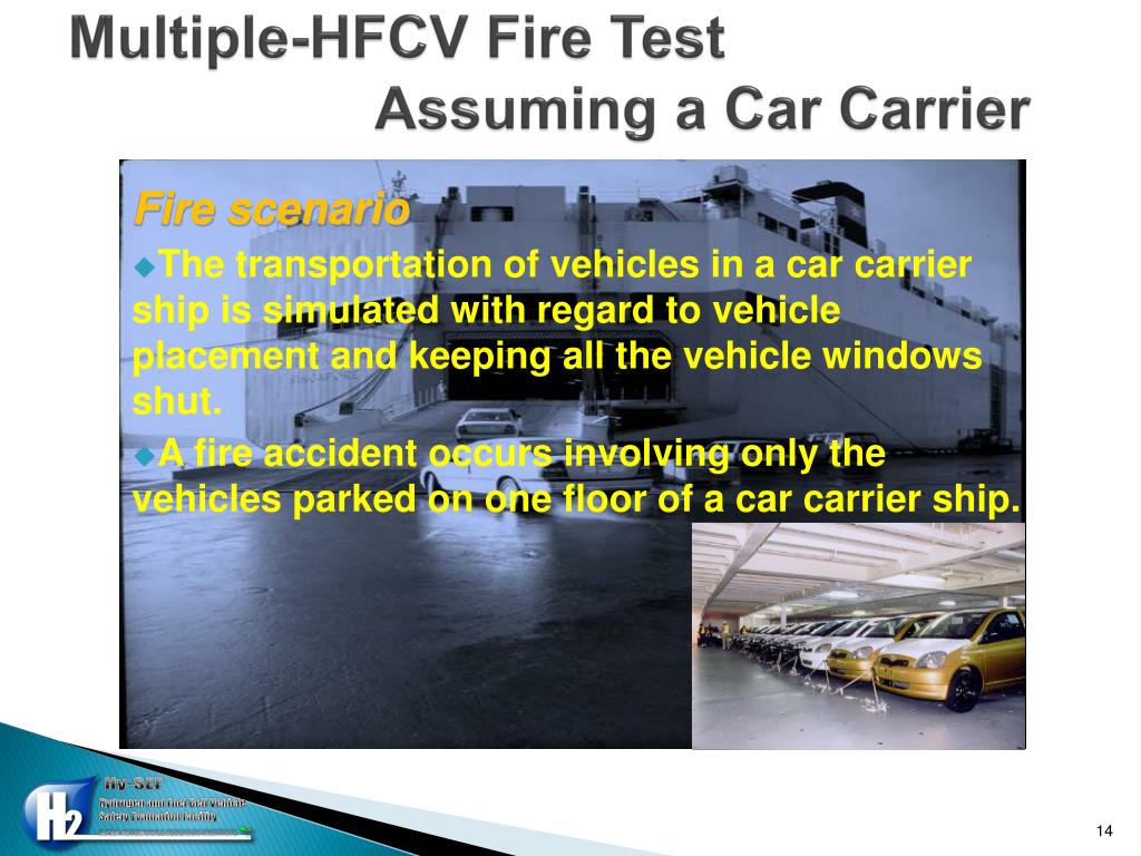 PPT - The Spread of Fire from Adjoining Vehicles to a Hydrogen Fuel ...