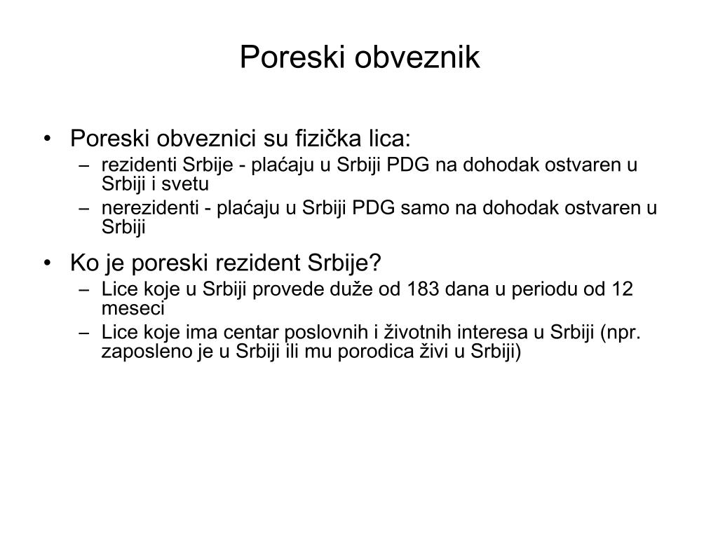 PPT - Porez na dohodak građana u Srbiji PowerPoint Presentation, free ...