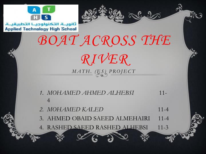 PPT - Boat across the River Math. (ES) Project PowerPoint Presentation ...