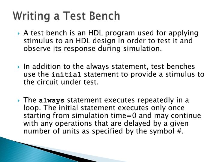 PPT - Writing a Test Bench in Verilog PowerPoint Presentation - ID:3557530
