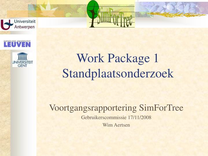 PPT - Work Package 1 Standplaatsonderzoek PowerPoint Presentation, free ...