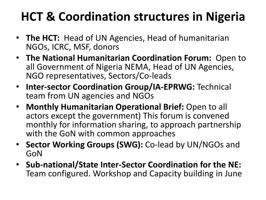 PPT - A REVIEW OF THE HUMANITARIAN COUNTRY TEAM (HCT) IN NIGERIA ...
