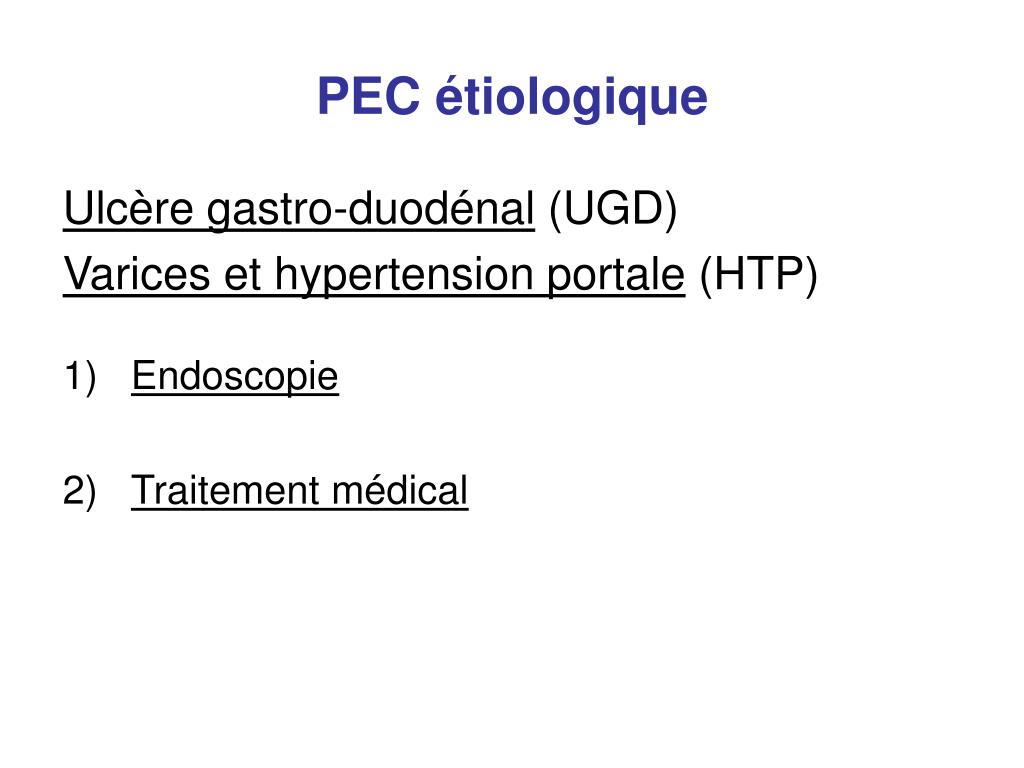 PPT - Prise en charge d’une hémorragie digestive haute PowerPoint ...