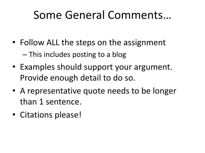 PPT - Some General Comments… PowerPoint Presentation, free download ...