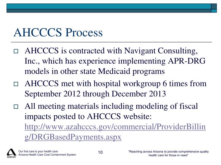 PPT - AHCCCS Implementation of APR-DRG Payments PowerPoint Presentation ...