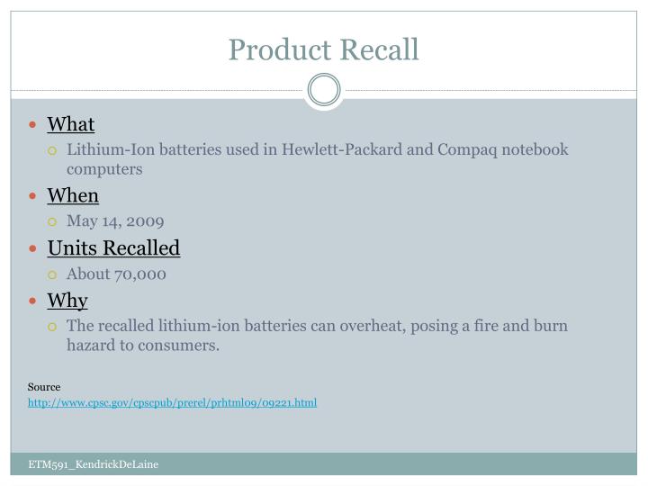 PPT - Product Recall PowerPoint Presentation, free download - ID:3560779