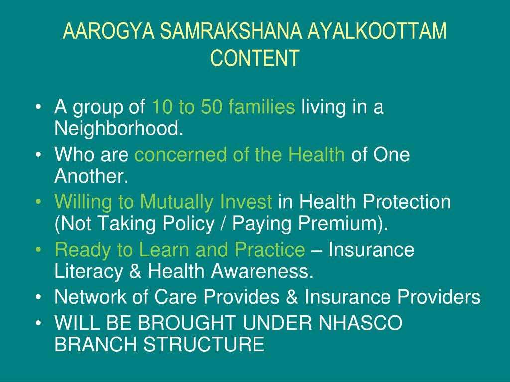 PPT - Aarogya Samrakshana Ayalkoottam Neighborhood Health Protection ...