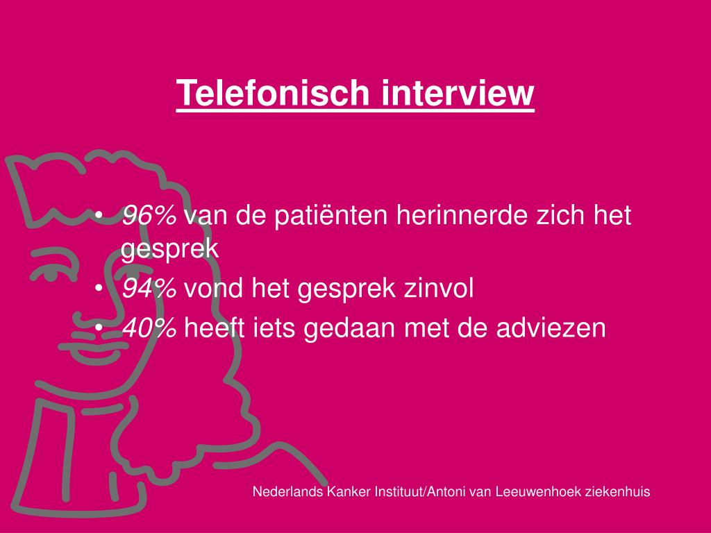 PPT - Een verpleegkundig adviesgesprek over herstel na de behandeling ...