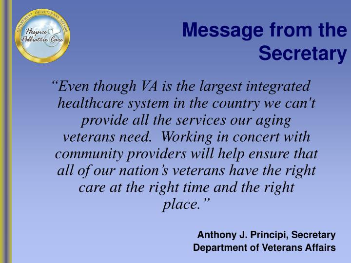 PPT - Message from the Secretary PowerPoint Presentation, free download ...
