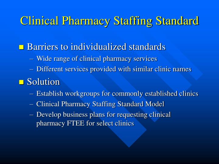 PPT - Appropriate Clinical Staffing Standards For Pharmacist Activities ...