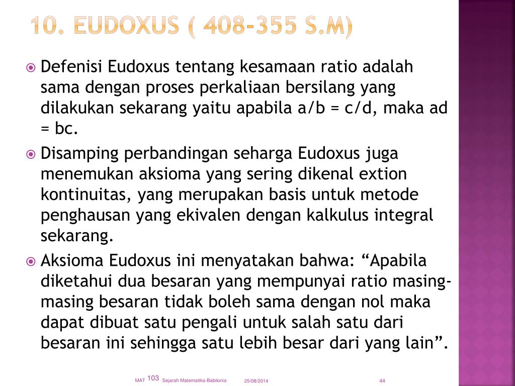 PPT - MAT 103 Sejarah Matematika MATEMATIKA YUNANI (Greek mathematic ...
