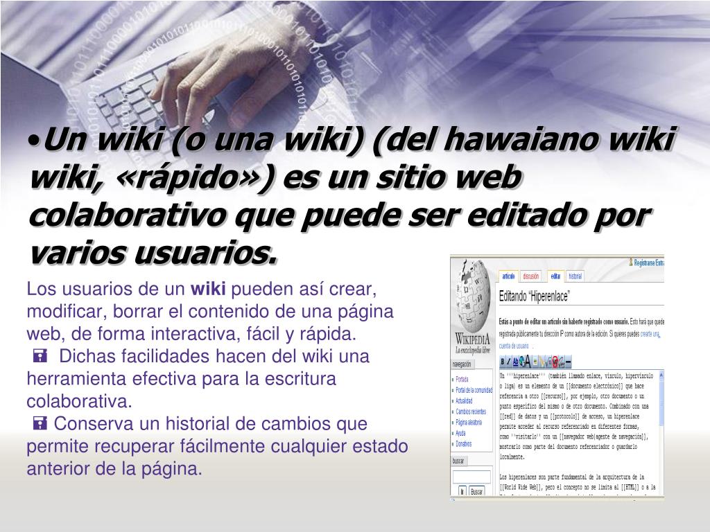 PPT - TALLER USO DE LA WIKI PARA CREACIÓN COLABORATIVA DE ARTÍCULOS ...