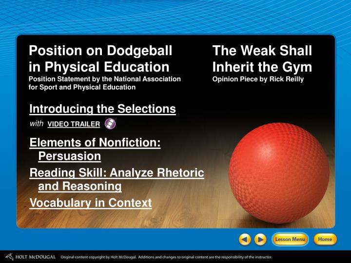 PPT - Position on Dodgeball in Physical Education PowerPoint Presentation - ID:3566236