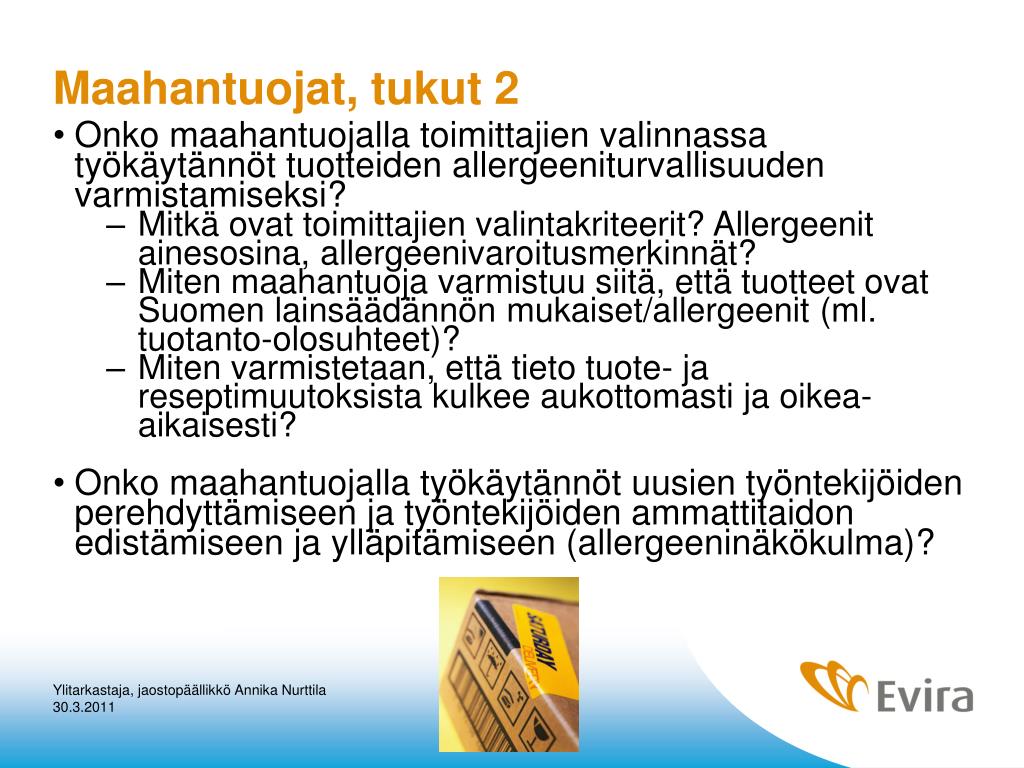 PPT - EVO 2011 Allergeenimerkintöjen valvontahanke PowerPoint ...