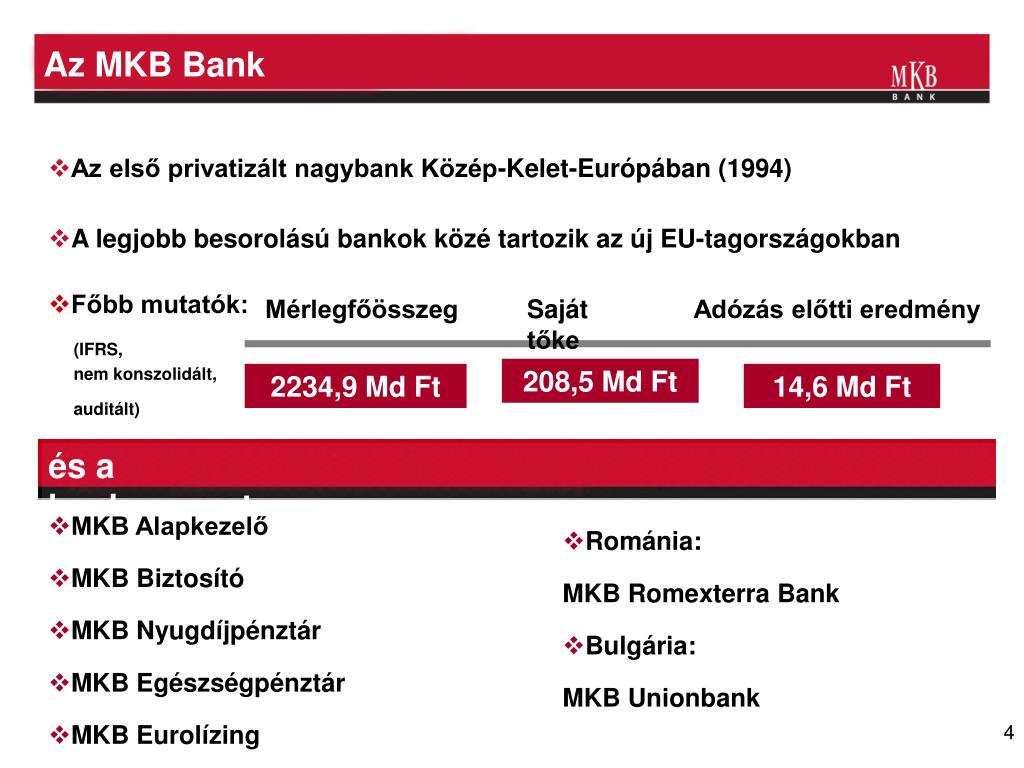 PPT - Az MKB Bank bemutatkozik Személyesen Önnek PowerPoint ...