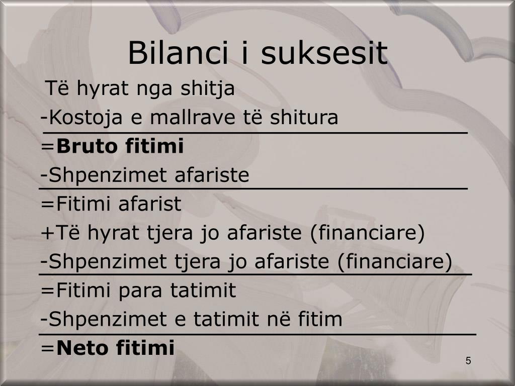 PPT - Bilanci i sukses it Pasqyra e ndryshimit të kapitalit Pasqyra e ...