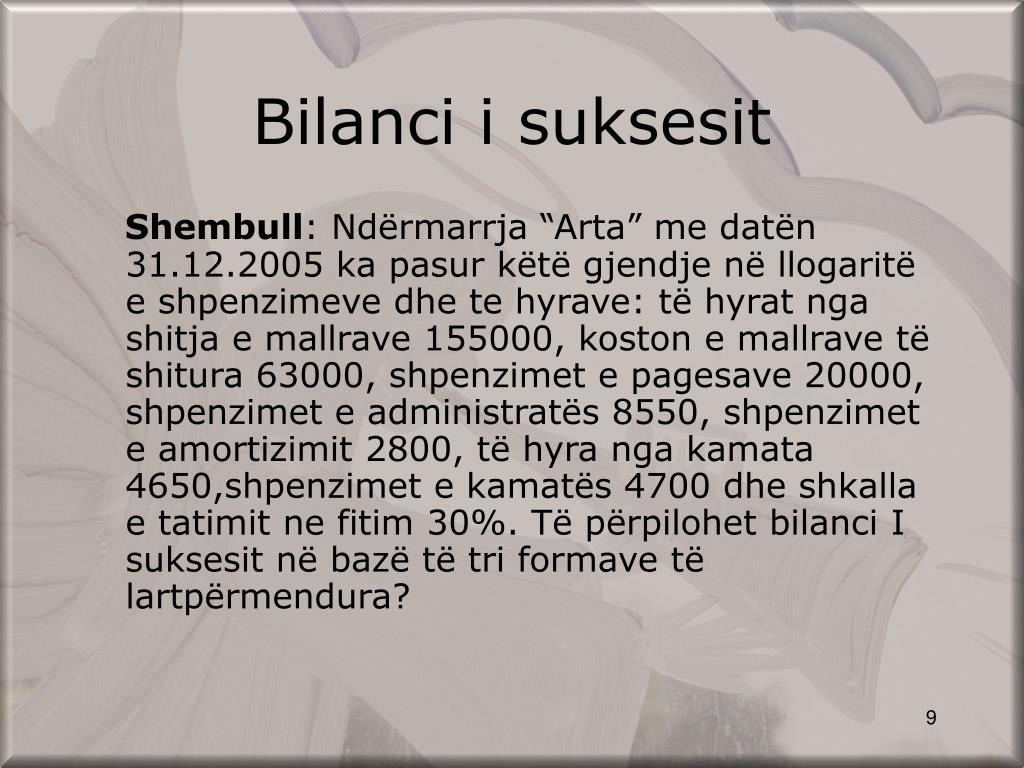 PPT - Bilanci i sukses it Pasqyra e ndryshimit të kapitalit Pasqyra e ...