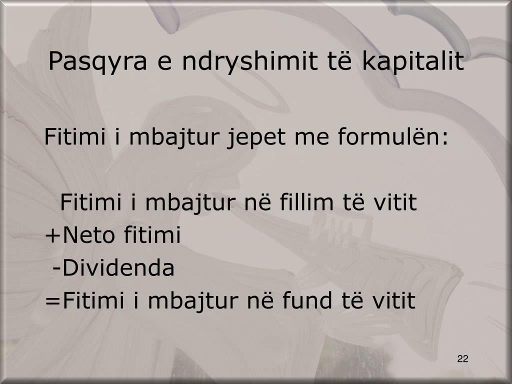 PPT - Bilanci i sukses it Pasqyra e ndryshimit të kapitalit Pasqyra e ...