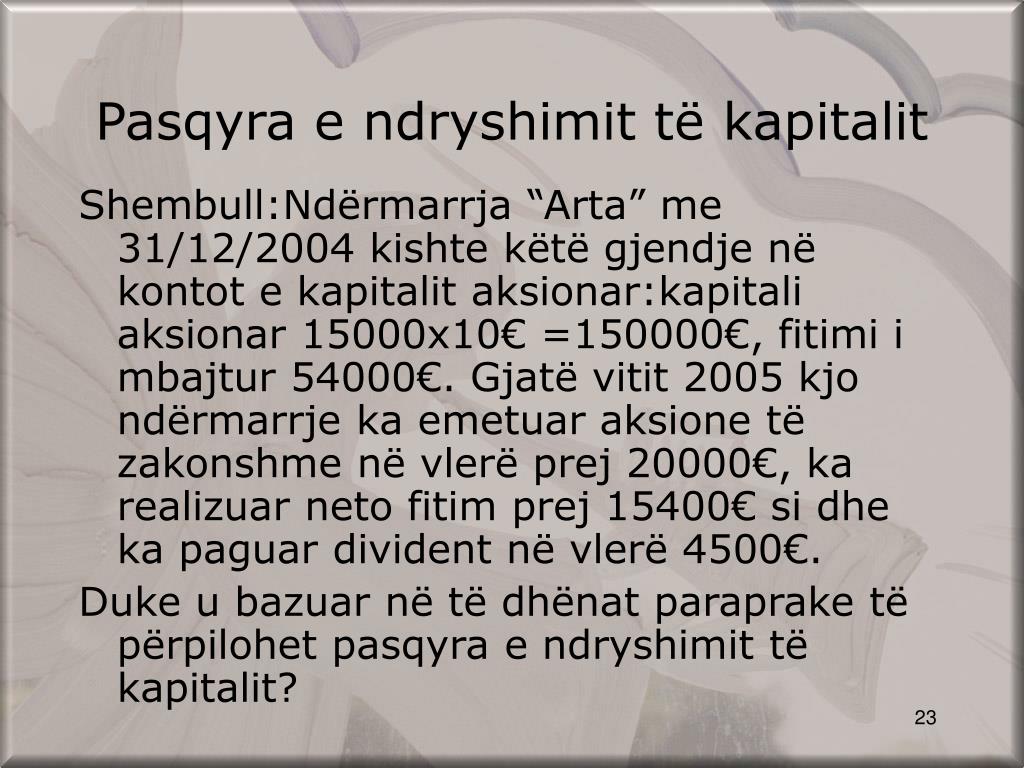 PPT - Bilanci i sukses it Pasqyra e ndryshimit të kapitalit Pasqyra e ...