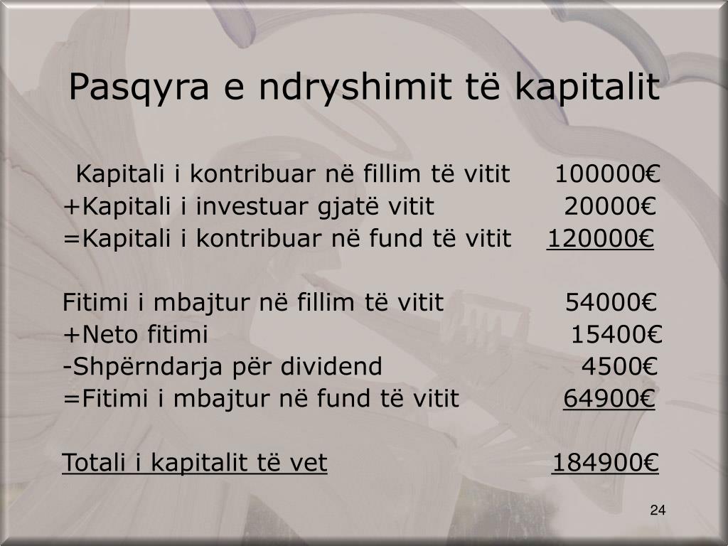 PPT - Bilanci i sukses it Pasqyra e ndryshimit të kapitalit Pasqyra e ...