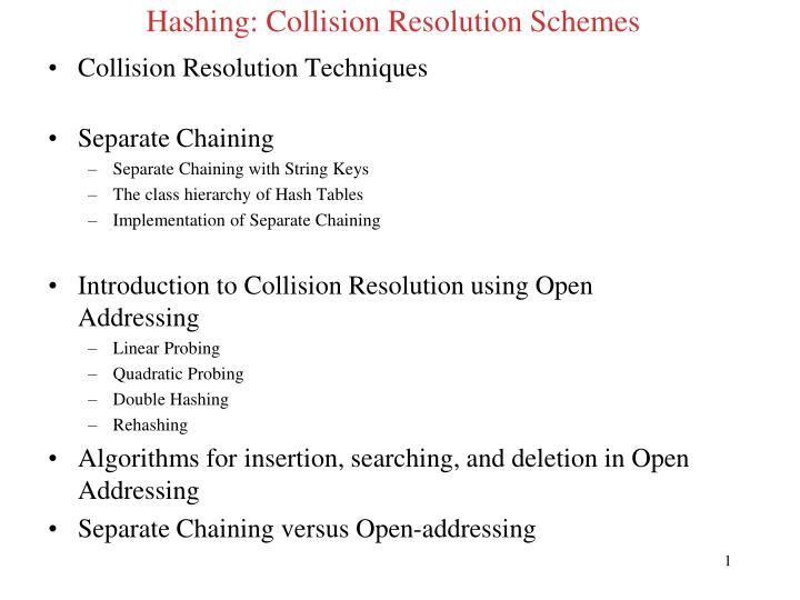 Ppt Hashing Collision Resolution Schemes Powerpoint Presentation Free Download Id 3569708