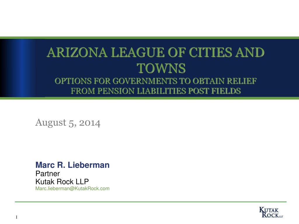 PPT - ARIZONA LEAGUE OF CITIES AND TOWNS OPTIONS FOR GOVERNMENTS TO ...