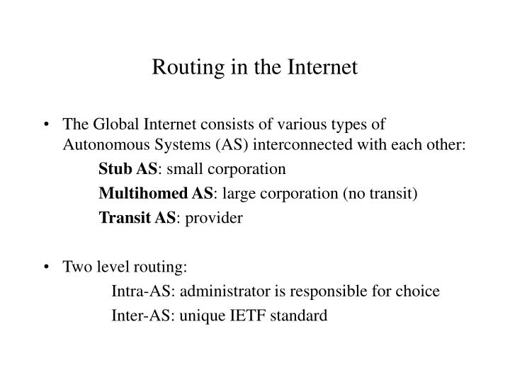 PPT - Routing in the Internet PowerPoint Presentation, free download ...