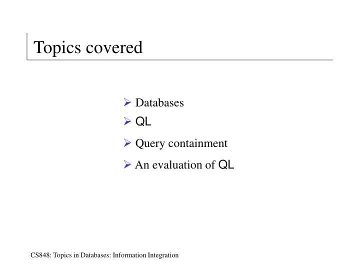 PPT - Topics covered PowerPoint Presentation, free download - ID:3571005