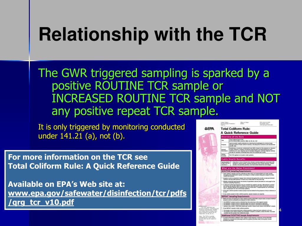 PPT - The Ground Water Rule (GWR) General Rule Requirements 40 CFR 141. ...