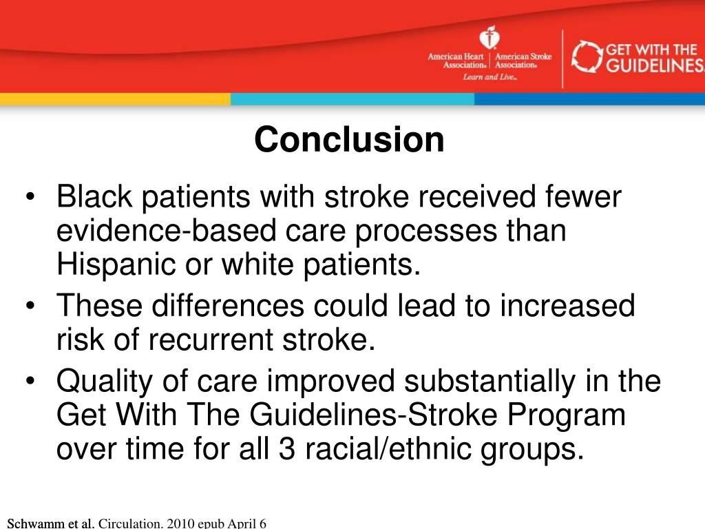 PPT - Race/Ethnicity, Quality of Care, and Outcomes in Ischemic Stroke ...