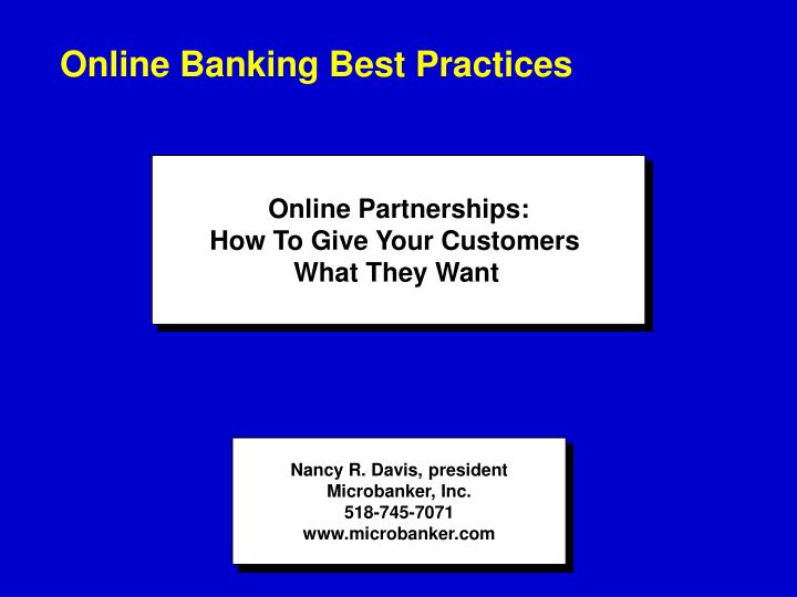 PPT - Online Banking Best Practices PowerPoint Presentation, free ...