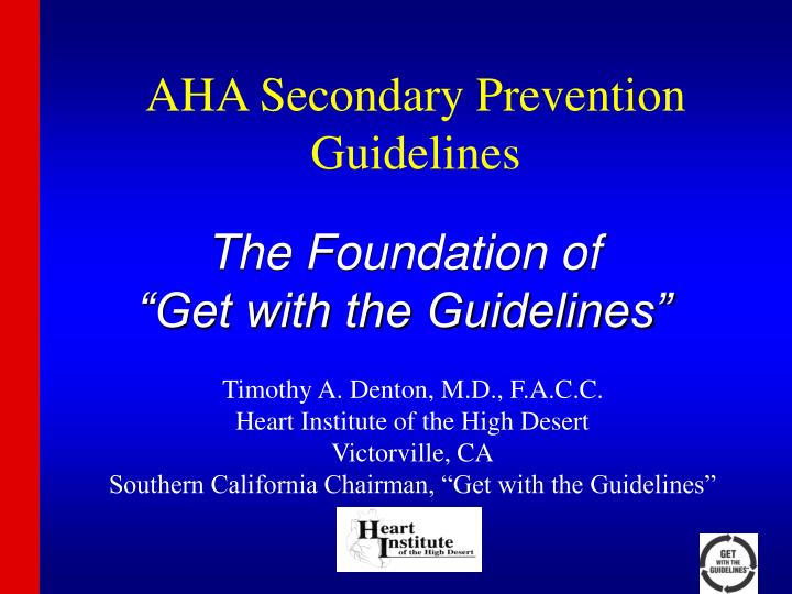 PPT - AHA Secondary Prevention Guidelines PowerPoint Presentation, free ...