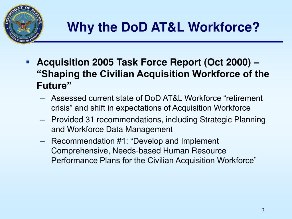 PPT - Human Capital Strategic Planning for the DoD AT&L Workforce April ...