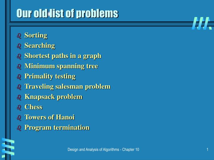 PPT - Our old list of problems PowerPoint Presentation, free download ...